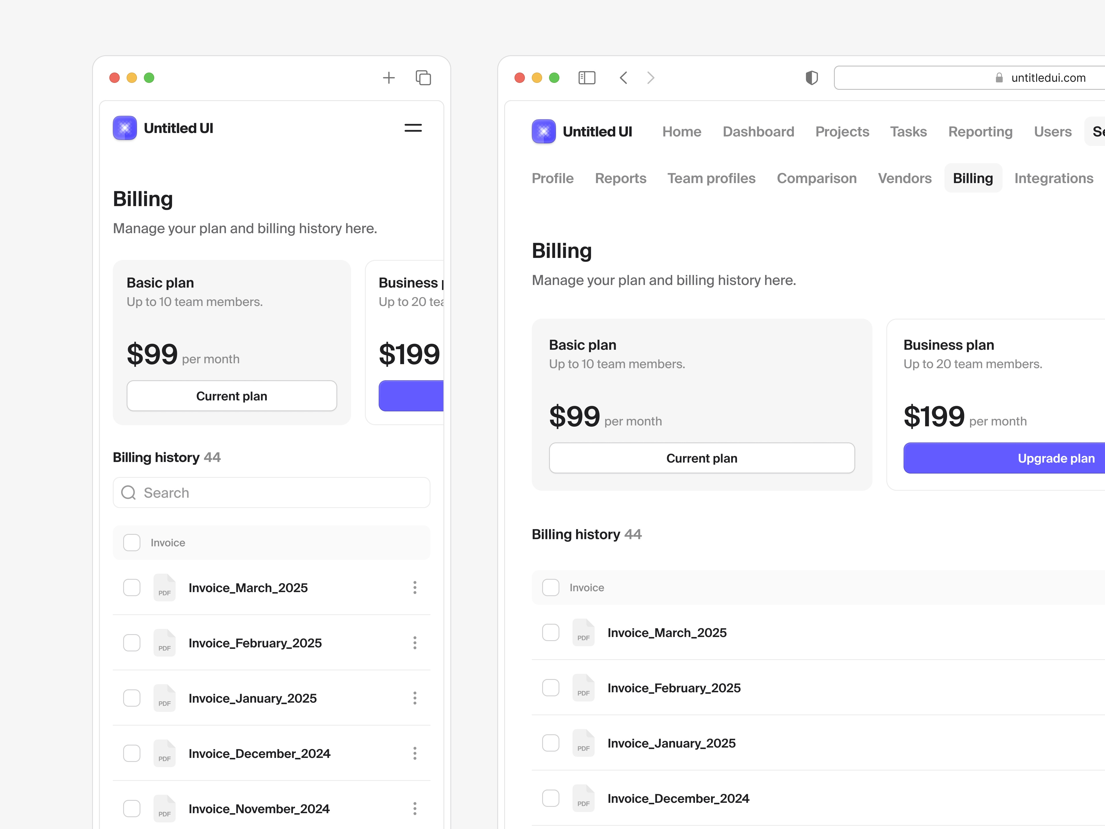 Billing settings page — Untitled UI by Jordan Hughes® on Dribbble Billing settings page — Untitled UI by Jordan Hughes® on Dribbble